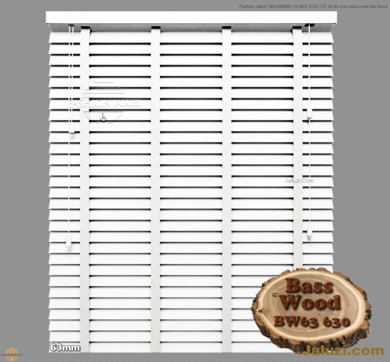 63mm Basswood Ahşap Jaluzi – Jaluzi.com